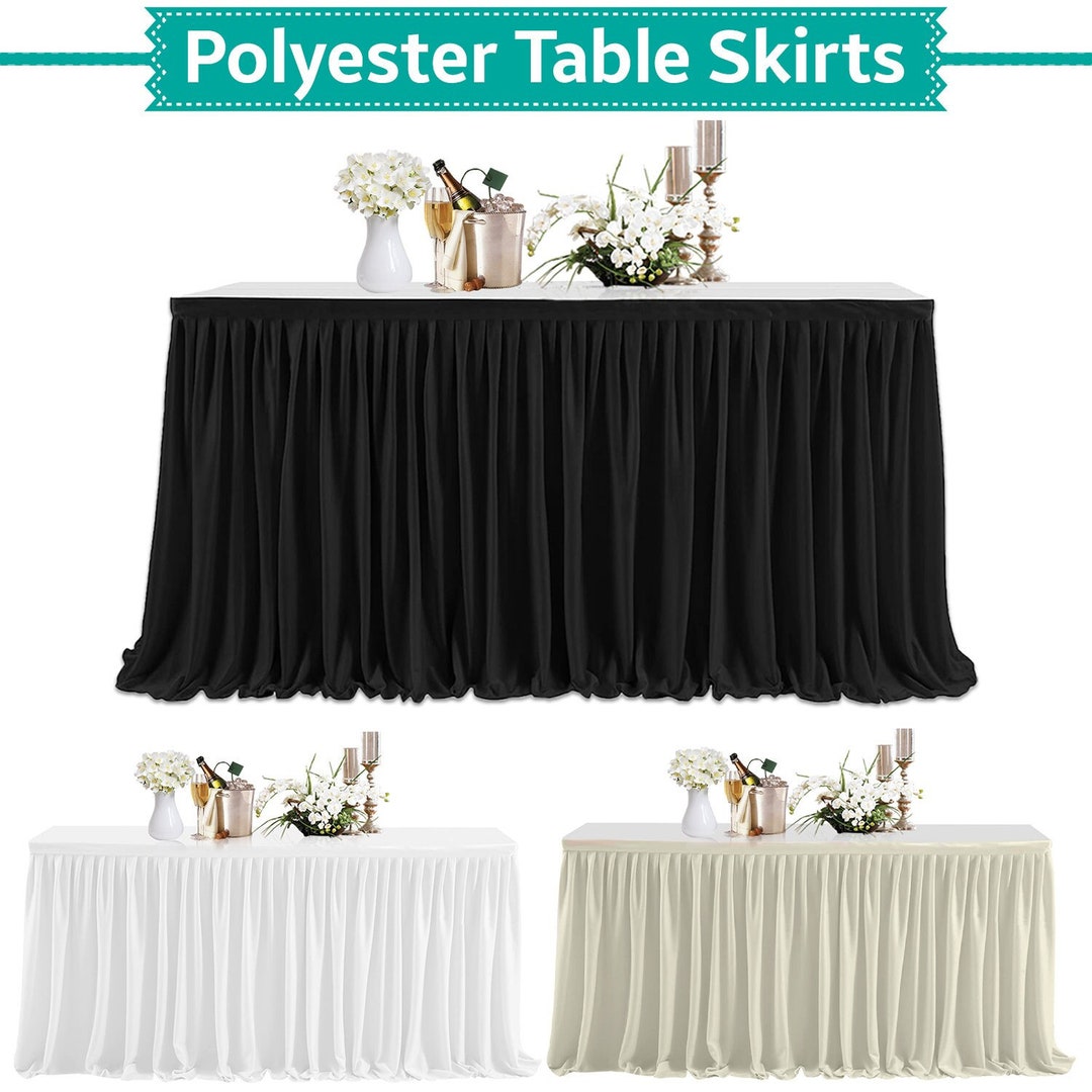 Table Skirt Rectangle Table Skirt Spandex Tablecloth Cover for ...