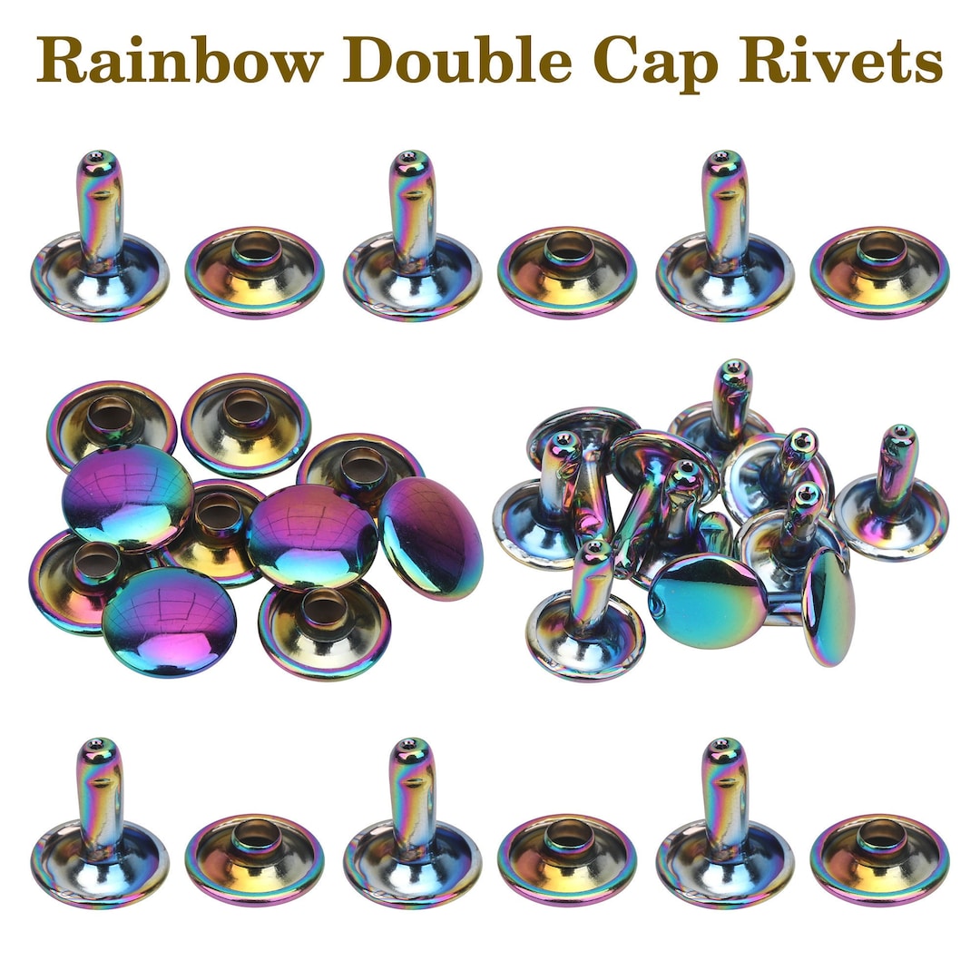 Rainbow Double Cap Tubular Rivets Brass Leather Rivets Double Cap ...
