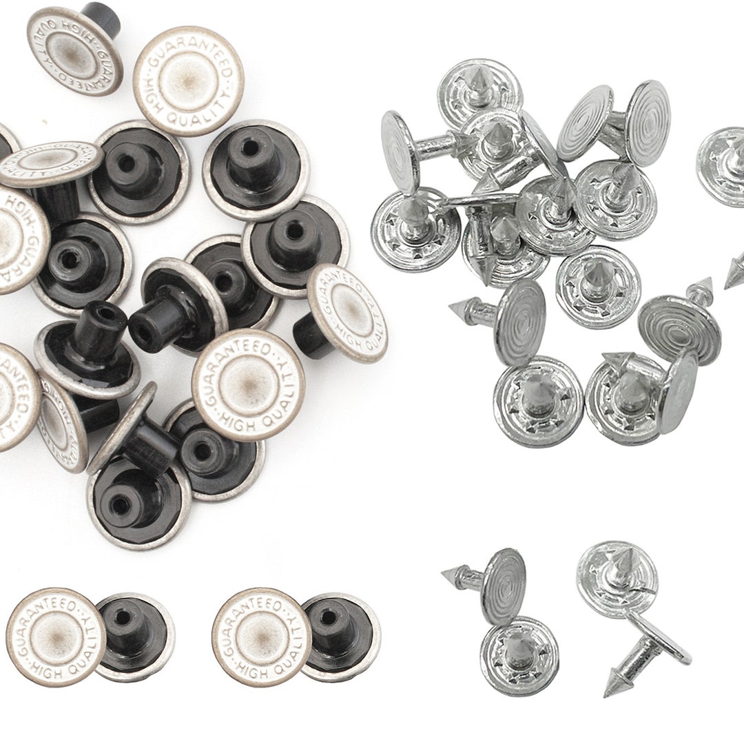 14mm Jeans Buttons With Brass Tack Fasteners With Aluminium Back Pin ...