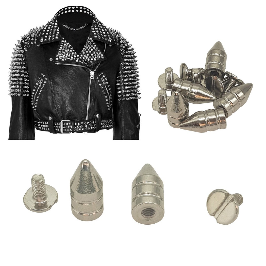 7mm X 15mm Silver Brass Cone Shape Spike Studs Screw Back for - Etsy