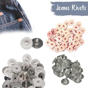 9.5mm Copper/gunmetal Denim Rivets Jeans Button Replacement Washable ...