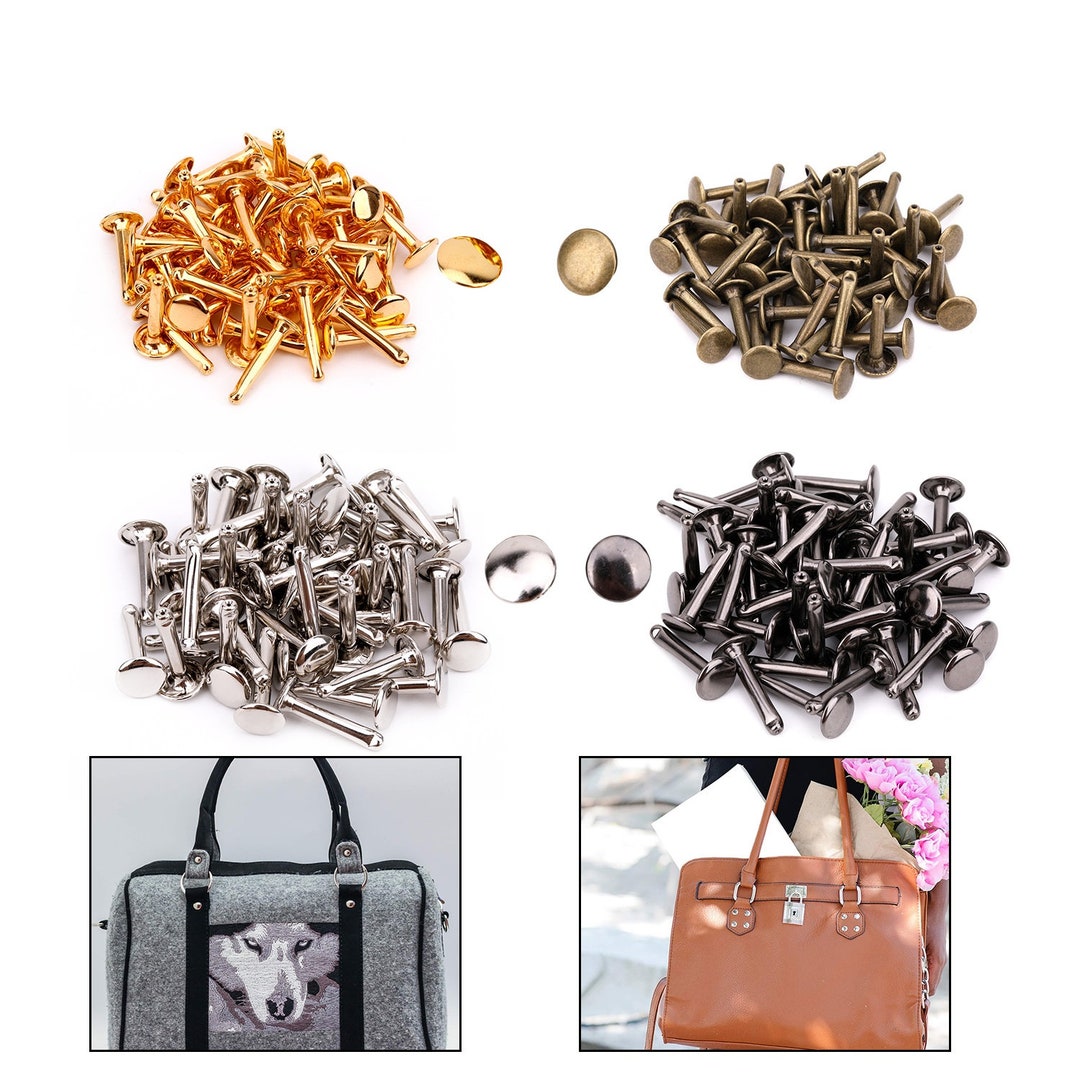 Extra Long Leather Double Cap Rivets, Brass Tubular Rivets for Making ...