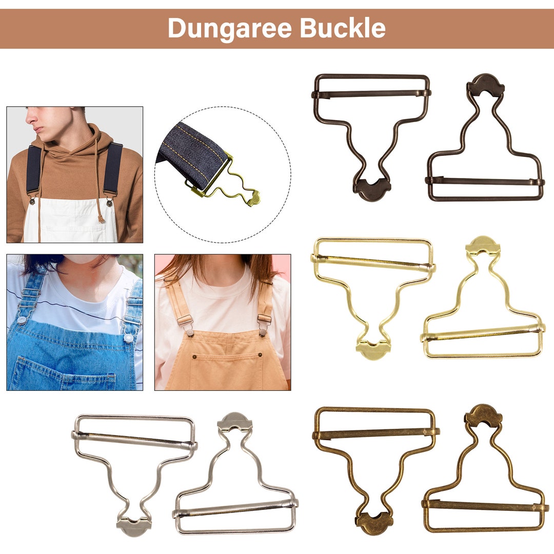 42mm Dungaree Buckle Metal Clip Fasteners for Braces, Bibs Overalls ...