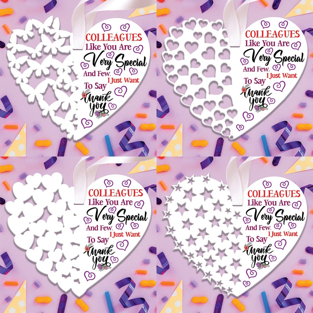 Thank You Colleague Friendship White Acrylic Gift Heart - Etsy
