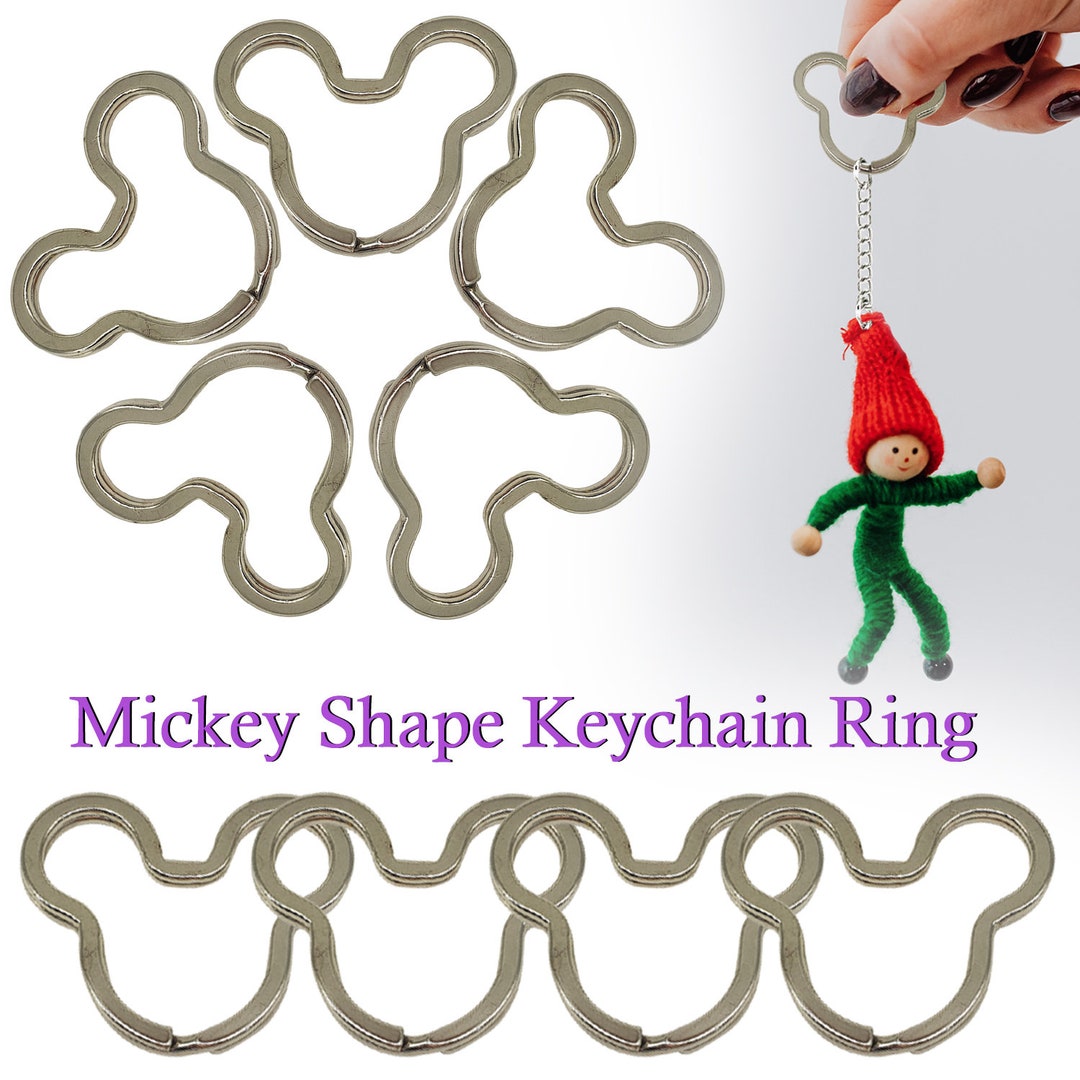 Silver Mickey Mouse Shape Key Rings Crafts DIY Keychain Metal - Etsy