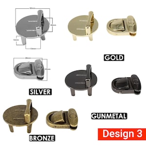 Bag Clasp Catch Metal Clasp Locks Tuck Lock Purse Buckle Fasteners ...