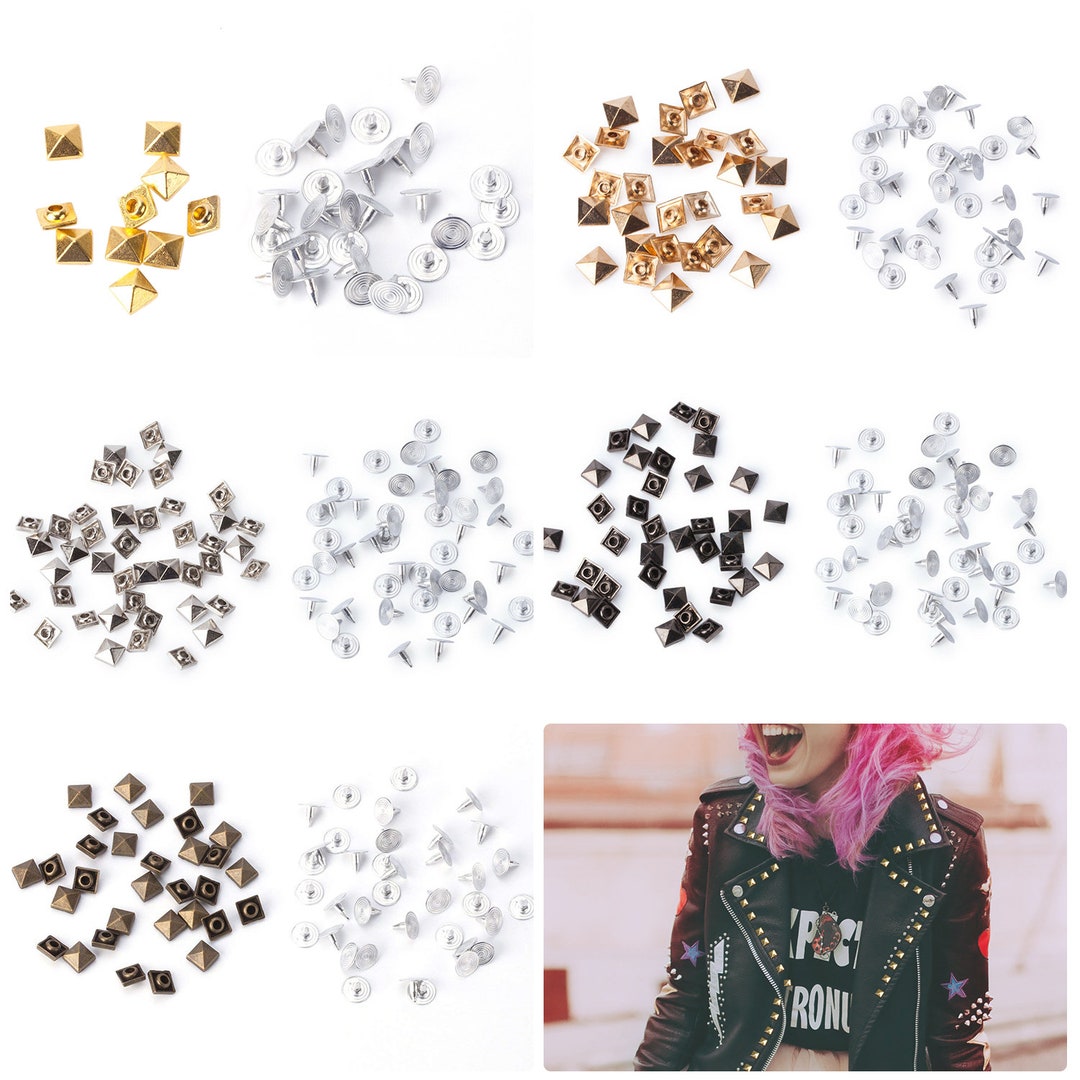 Square Pyramid Shape Spike Studs Rivets for Leathercraft, Punk Head ...