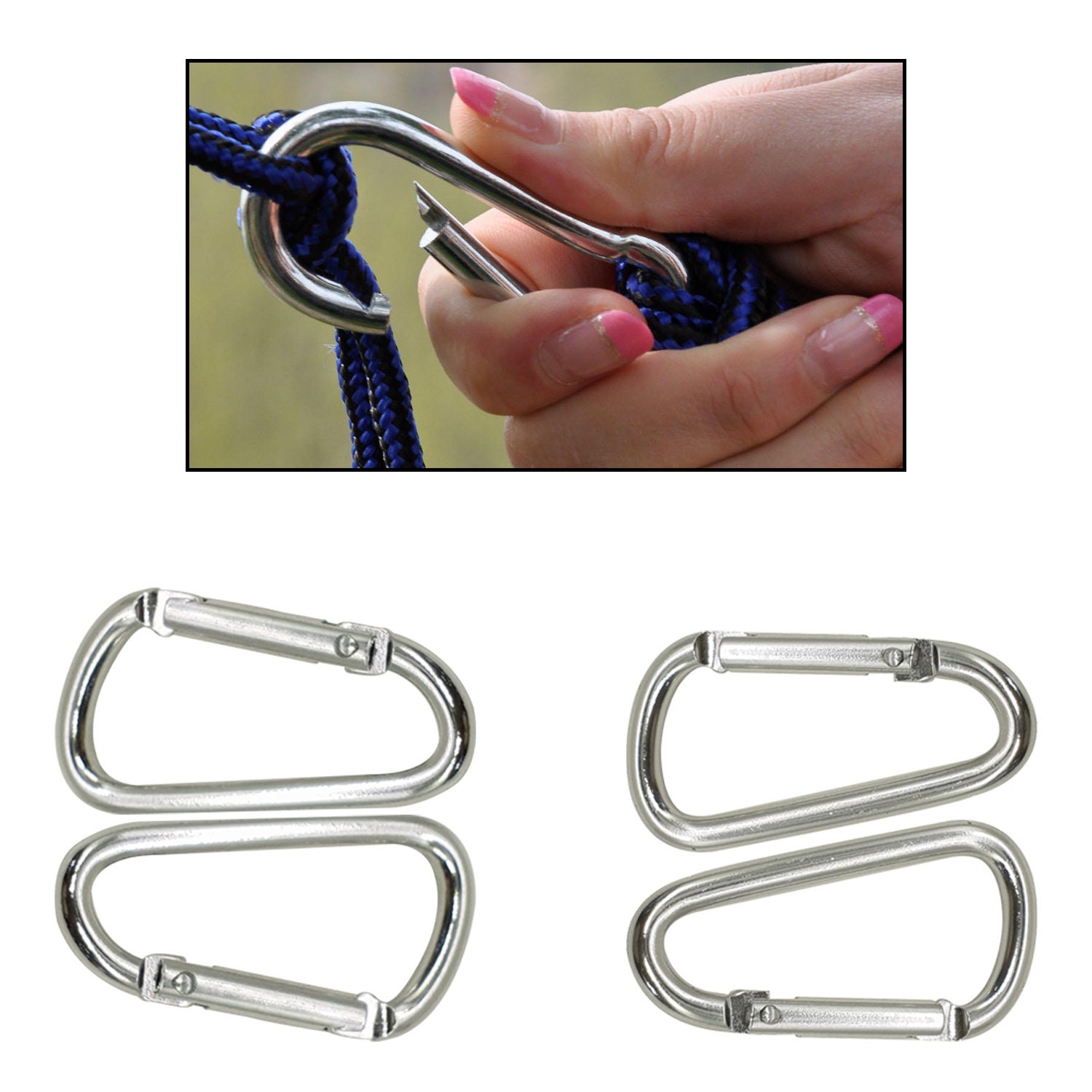 Silver Carabiner Small Spring Clip Snap Clasp Hook Keyring - Etsy UK