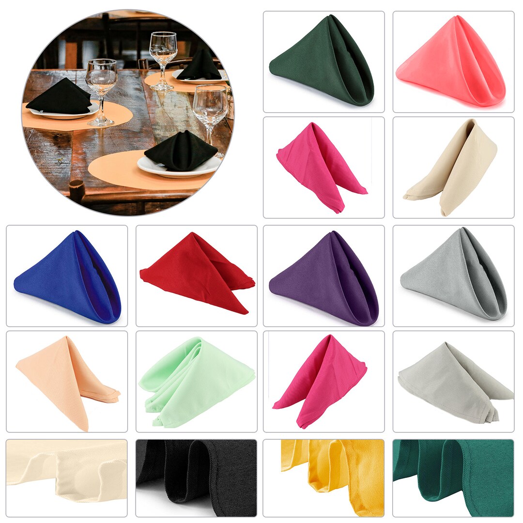20inch Cotton Polyester Table Napkins Washable Dining Napkins Ideal for ...