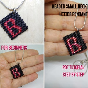 Brick Stitch PDF Tutorial Step by Step for Beginners Initial Necklace ...