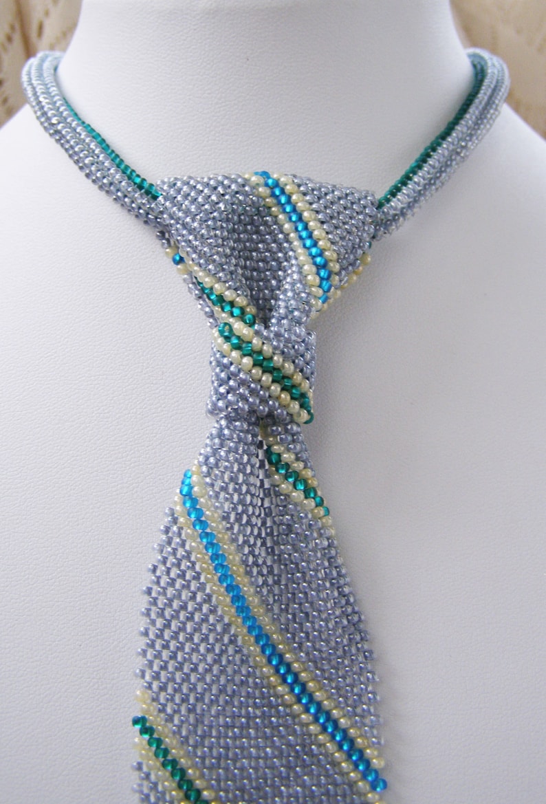 Classic Men's Tie Stripes Brick Stitch Peyote Beading Pattern Large ...