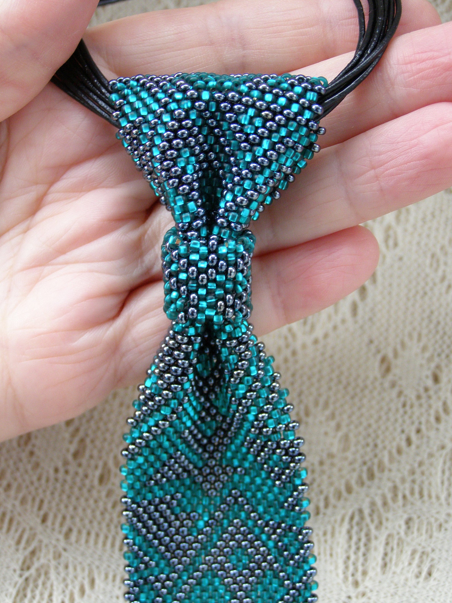 Beaded Pattern Beaded Necklace Geometric Pattern Large Pattern - Etsy