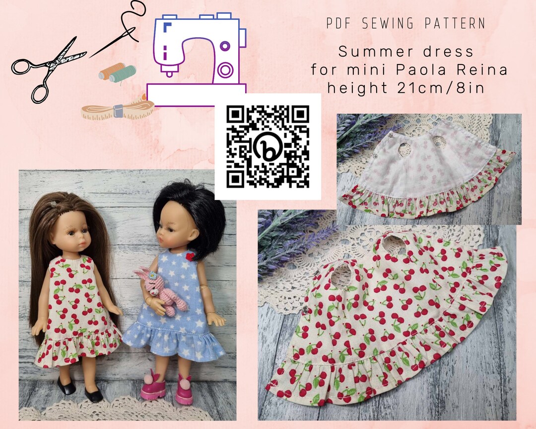 Summer Dress for Mini Paola Reina PDF Sewing Pattern Dress for Doll ...