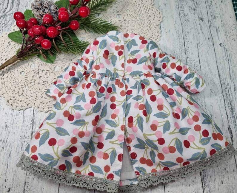 Cotton Dress With Cherry Print and Lace Cambric Knickers and - Etsy