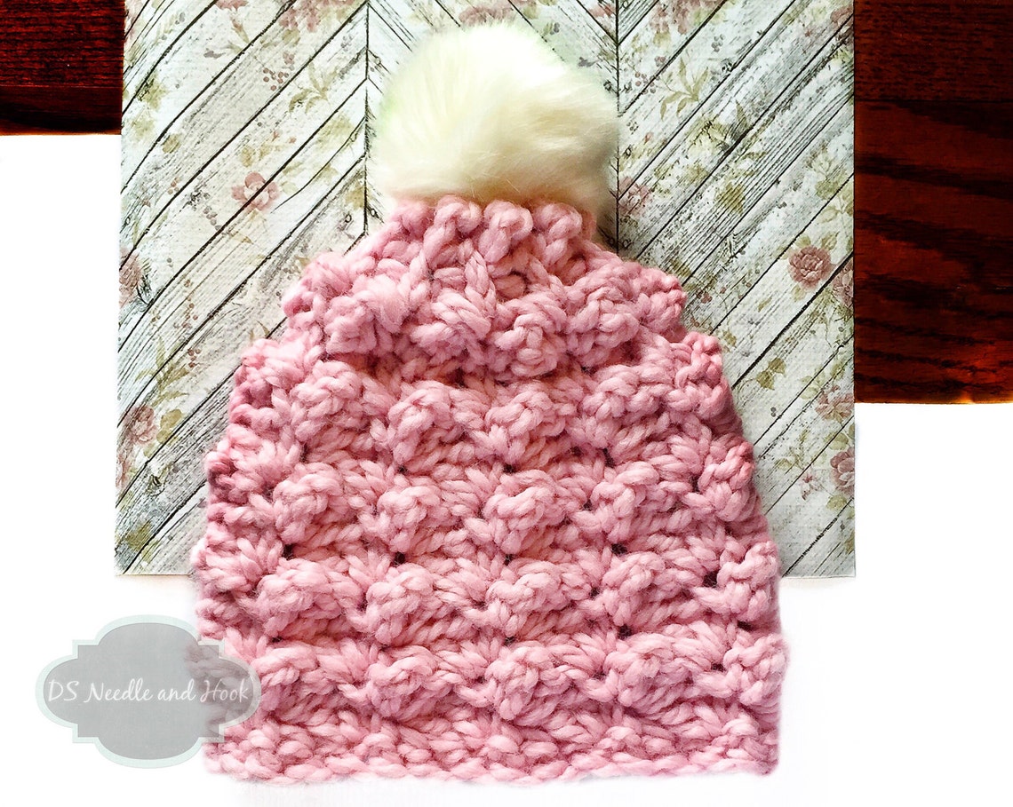 Crochet Hat Pattern, Chunky Crochet Beanie, Textured Cluster Hat With ...