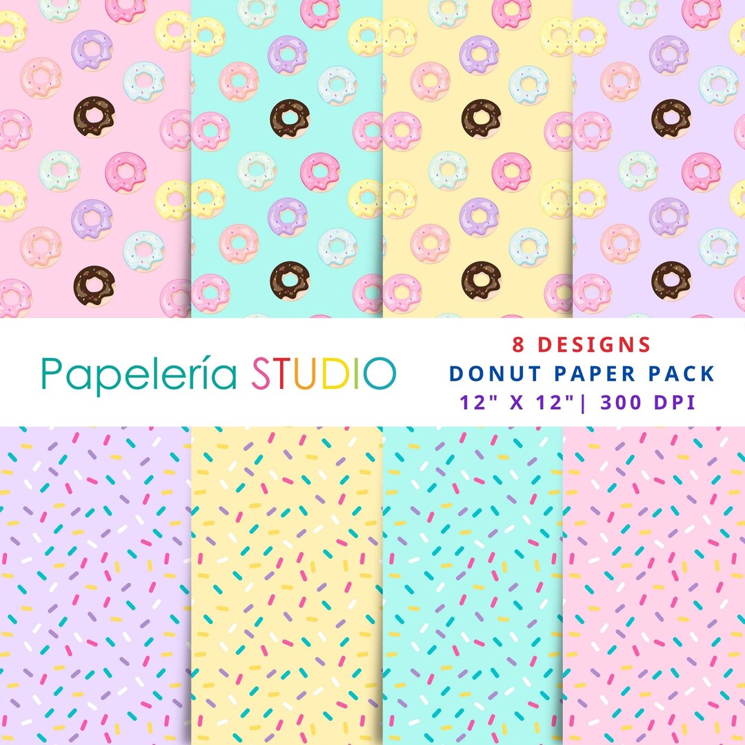 Donut Digital Paper | Sprinkles Digital Paper | Papel Digital ...