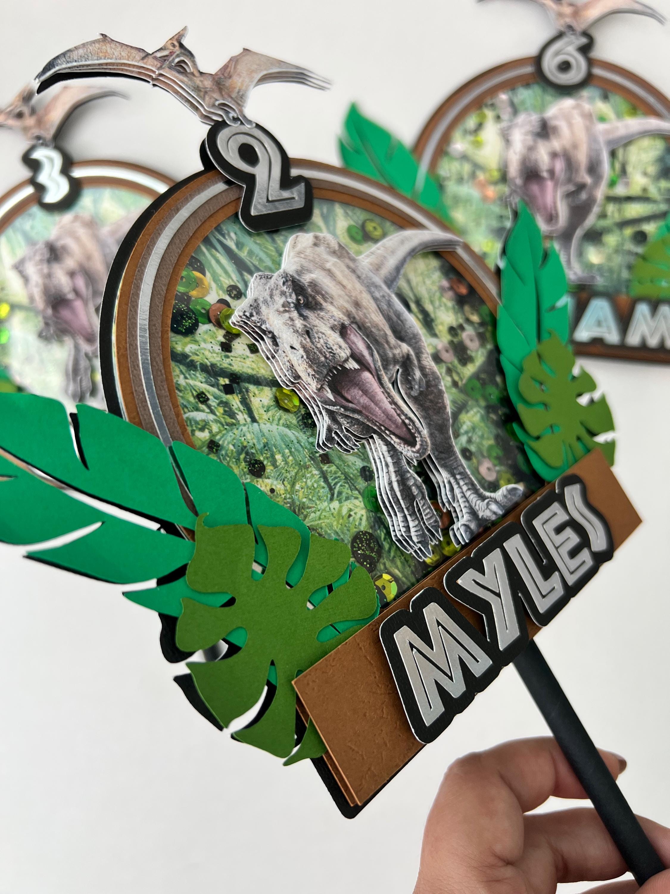 Jurassic World Cake Topper Shaker | Jurassic Birthday Party | Jurassic ...