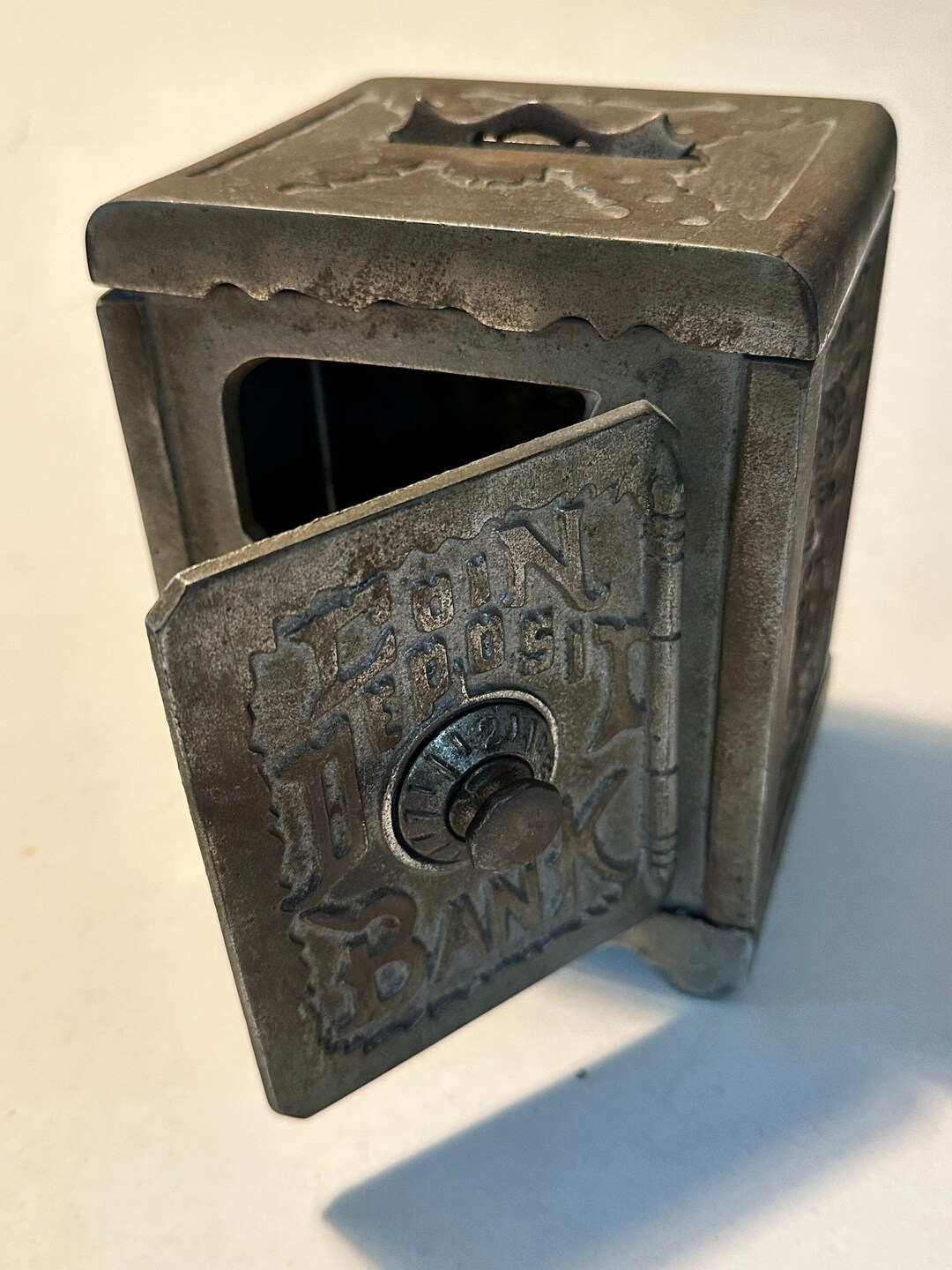 Victorian Cast Gray Iron Combination Coin Bank - Etsy
