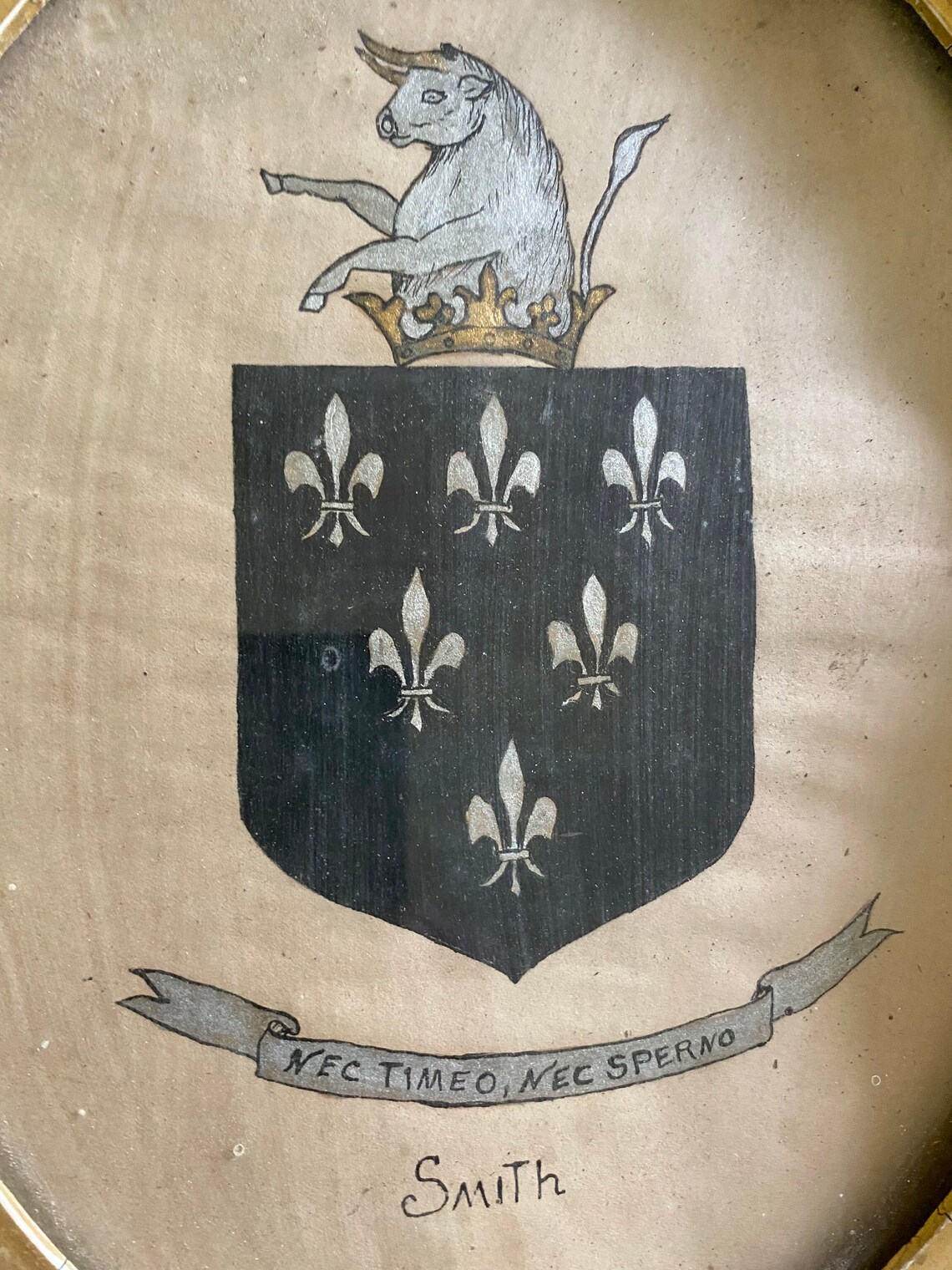 Vintage Frame and Smith Family Crest From 1800s - Etsy