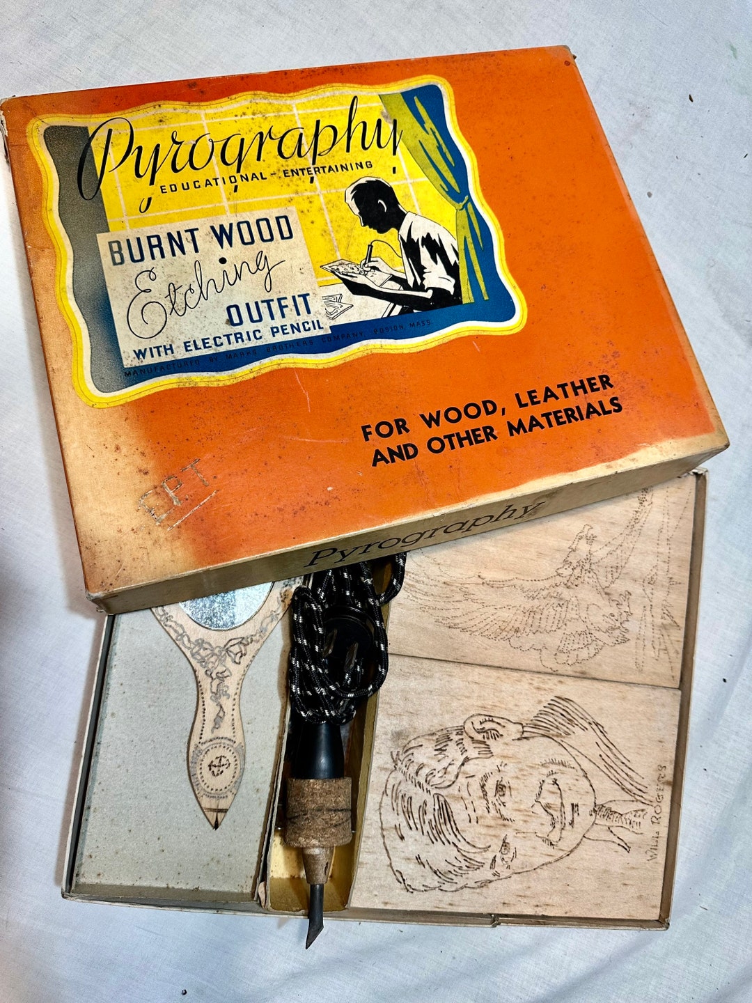 1930s Pyrograph Burnt Wood Toy - Etsy