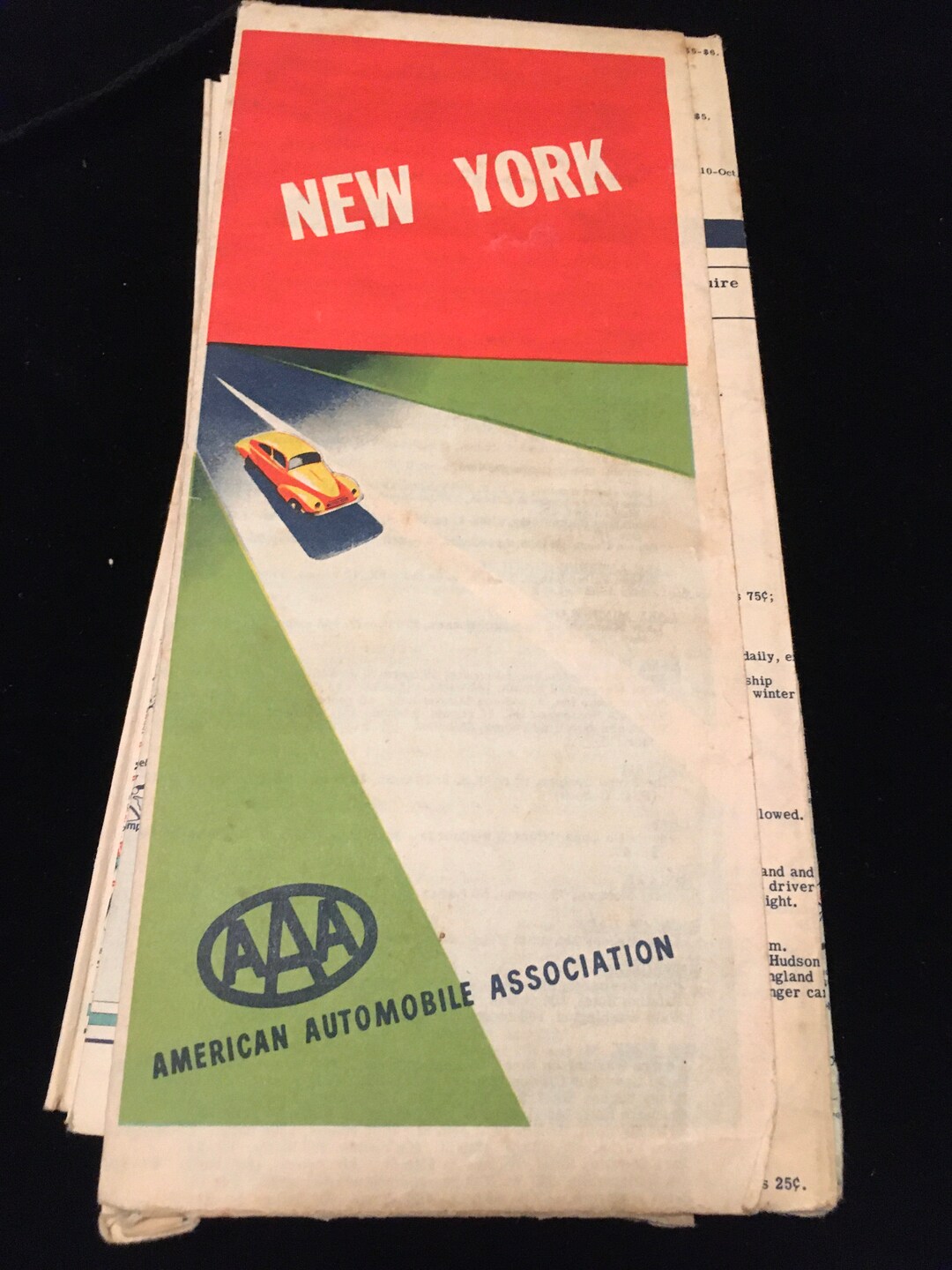 1949 AAA Travel Map New York State - Etsy