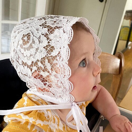 White Christening Bonnet Baptism Hat Baby Girl Bonnet - Etsy