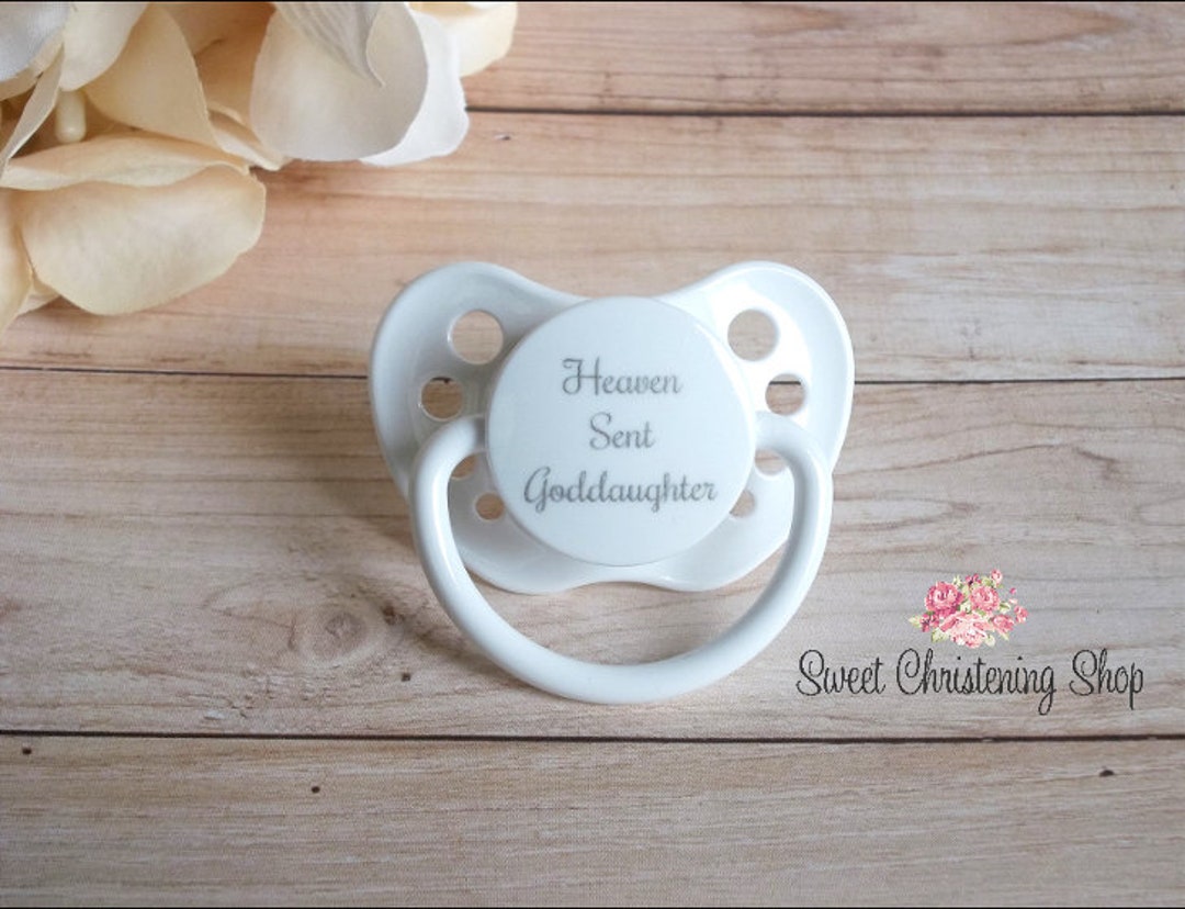 Heaven Sent Goddaughter Pacifier Baptism Pacifier Baptism T For Goddaughter Goddaughter Ts