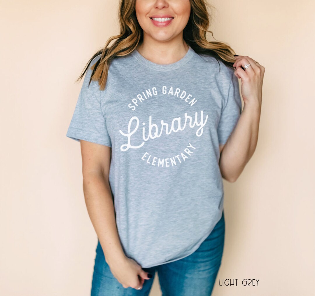 Custom Vintage-feel Librarian T-shirt: Super-soft Library Circle Design ...