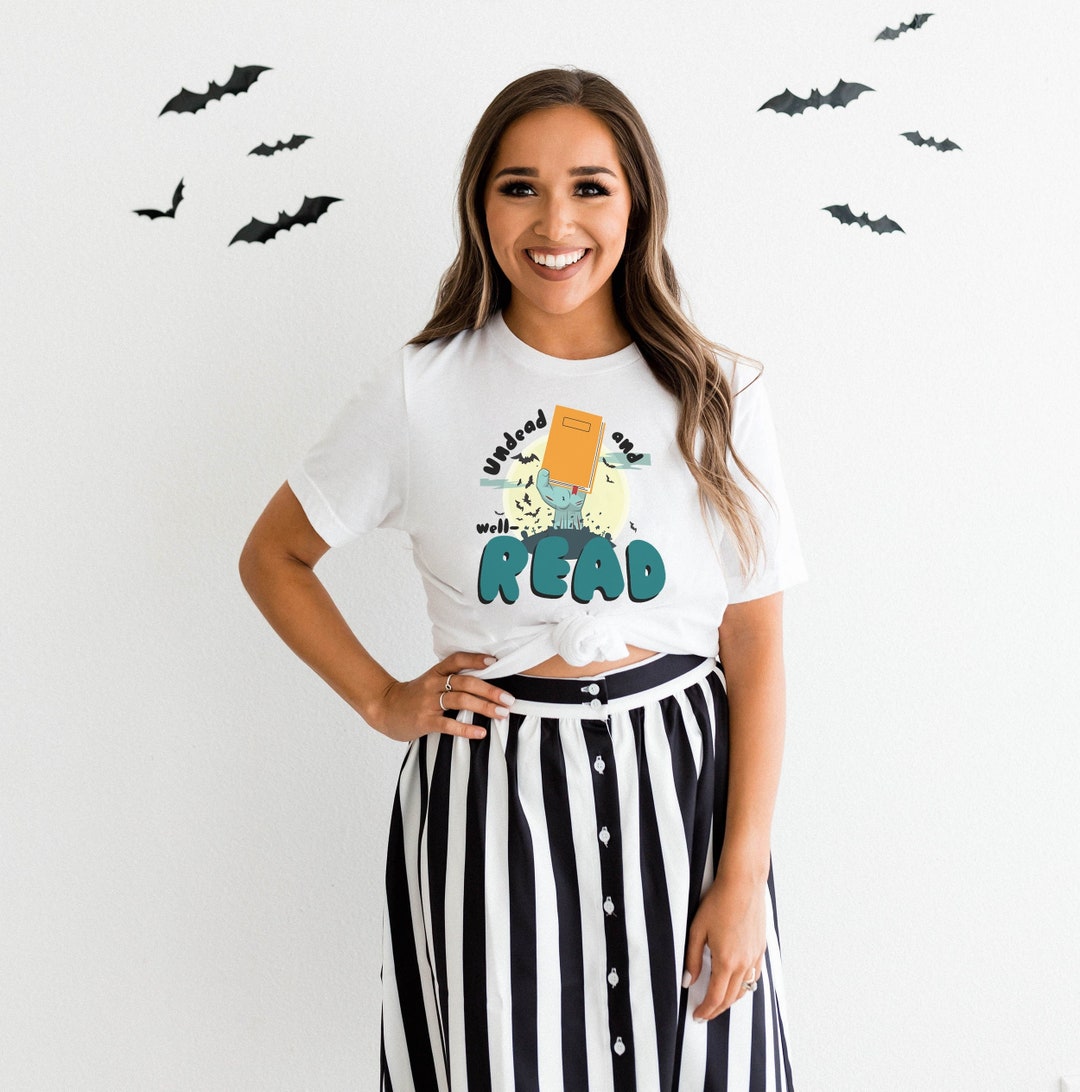Librarian & Reading Halloween Zombie Tshirt | Undead and Well-read ...