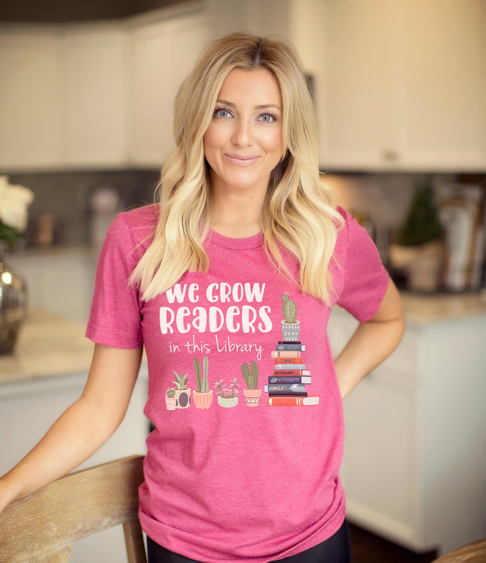 We Grow Readers in This Library Cactus and Books Librarian & - Etsy