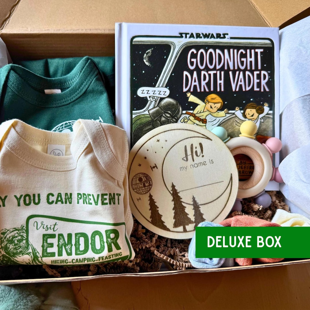 Star Wars© Nerdy Baby Shower Gift Box: Death Star & Endor Bodysuits ...
