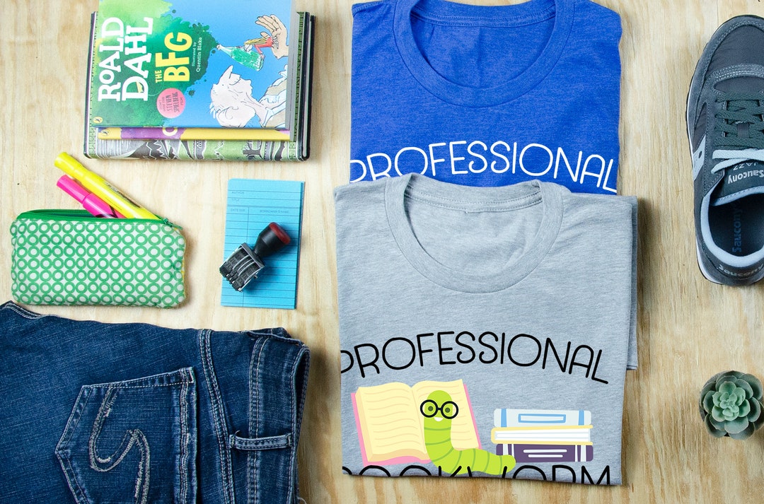 Professional Bookworm Cute Reading & Librarian T-shirt Super-soft ...