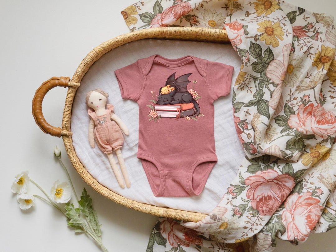 Baby Dragon Reader Fourth Wing Merch Nerdy Baby Onesie© Baby Shower ...