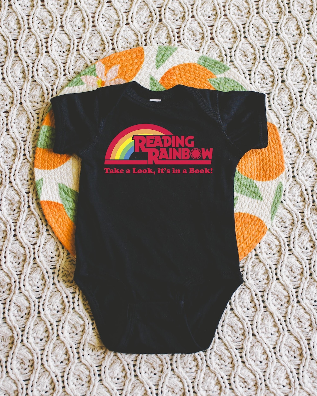 Reading Rainbow Baby Onesie | Retro 80s Baby Shower Gift | Book Lover ...