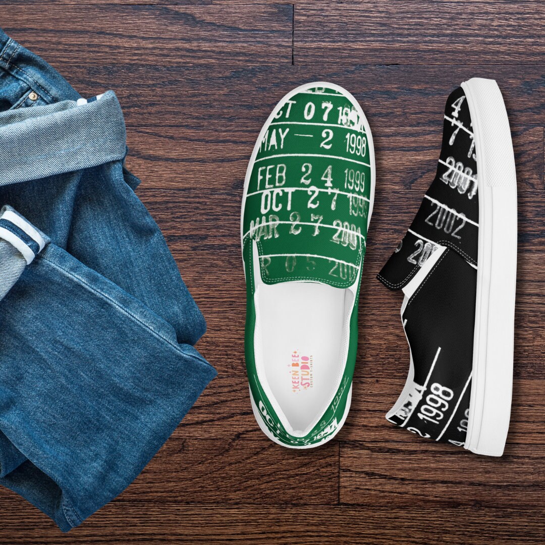 Library Due Date Stamp Slip-on Women's Canvas Shoes for Librarian Book ...