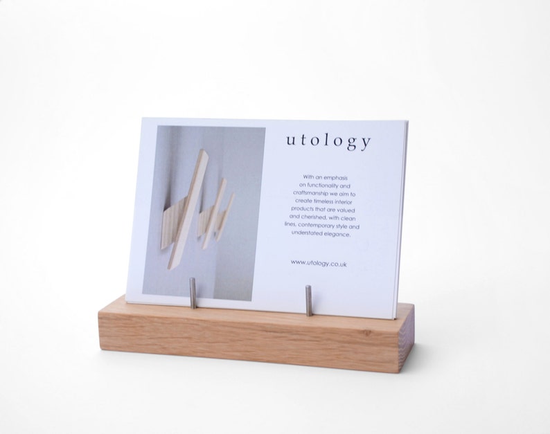 Oak Postcard Display Stand Desk Accessory - Etsy