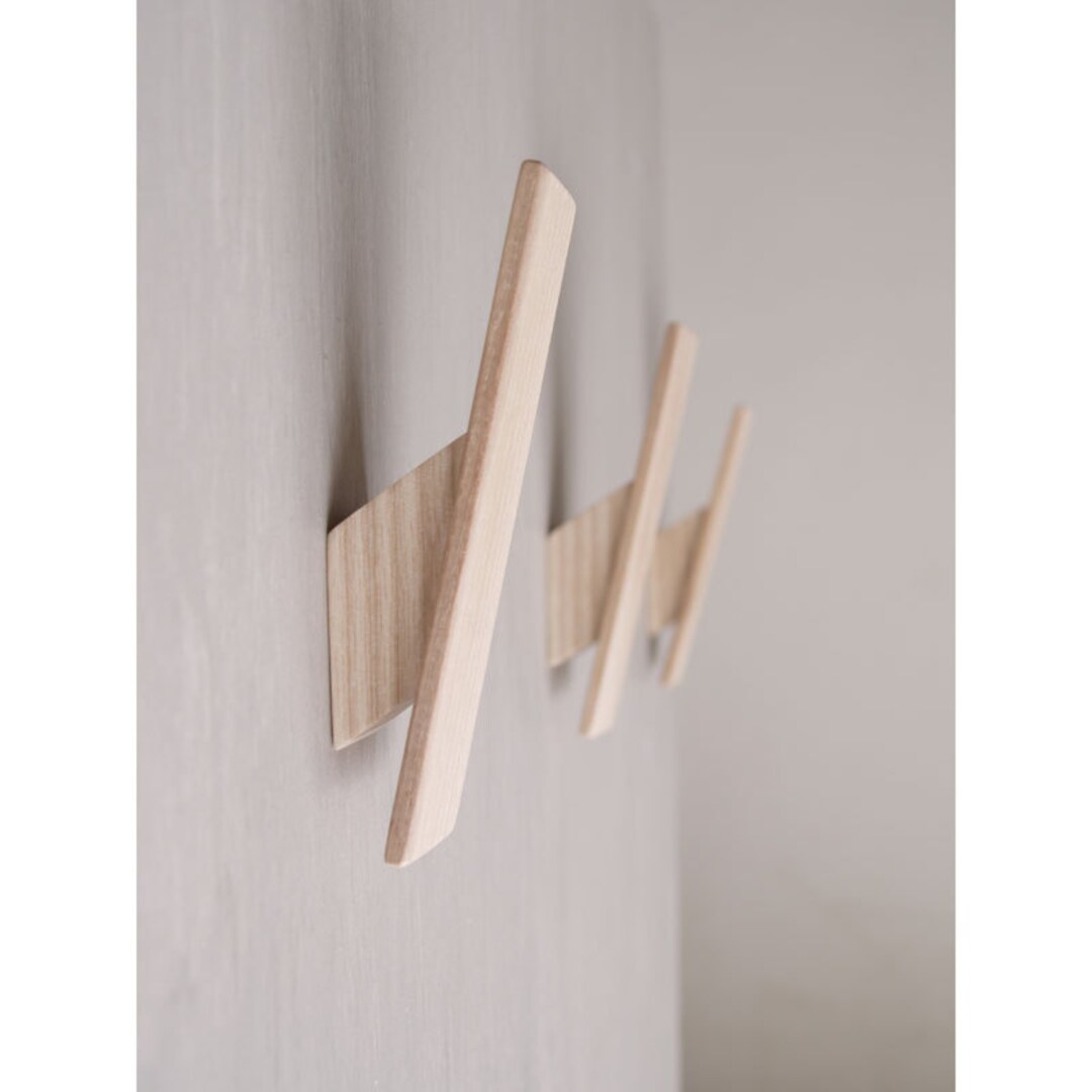 Modern Wooden Wall Hooks Made From Ash - Etsy