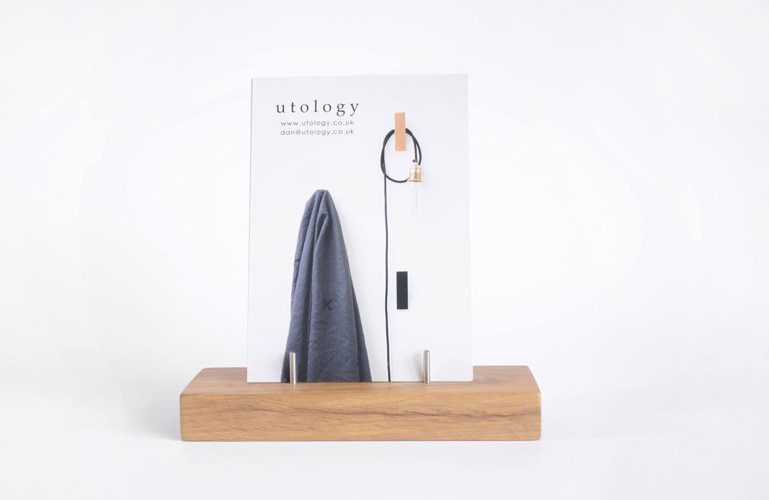 Oak Postcard Display Stand Desk Accessory - Etsy