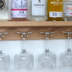 Gin and Wine Shelf, Floating Shelf for Bottles and Glasses Made From ...