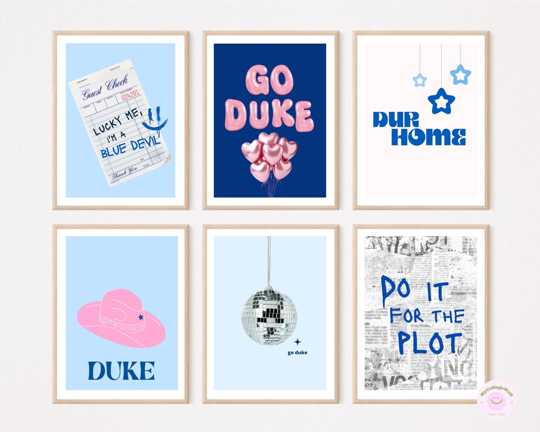 Duke University Set of Six Gallery Wall Art Bundle | Guest Check ...