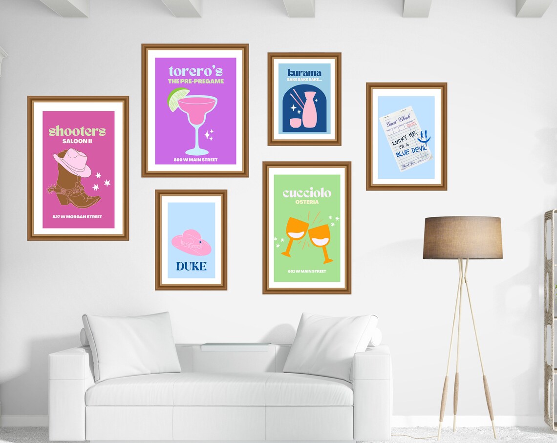 Custom Trendy University Prints Wall Gallery Set of 6 - Etsy