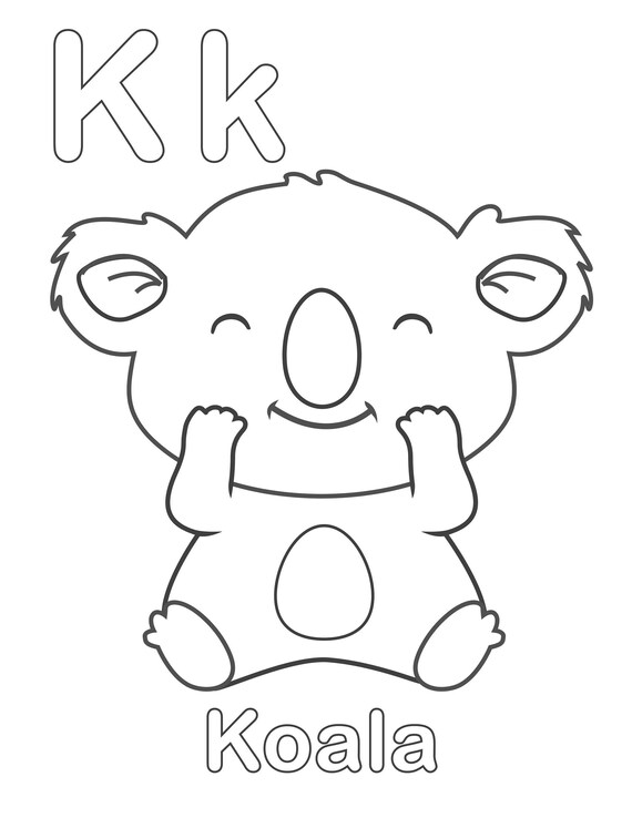 Preschool Kindy Coloring Alphabet Sheet | Etsy