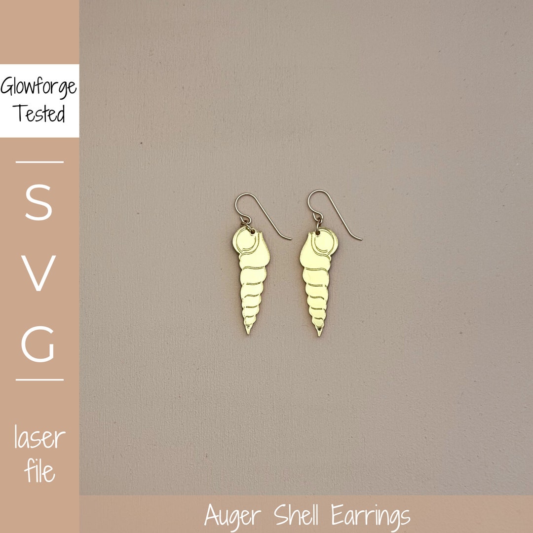 SVG File | Auger Shell Earrings | Scored | Laser Cut File | Glowforge ...