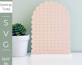 SVG File | Scallop Arch Earring Stand With Ribbon | Laser Cut File ...