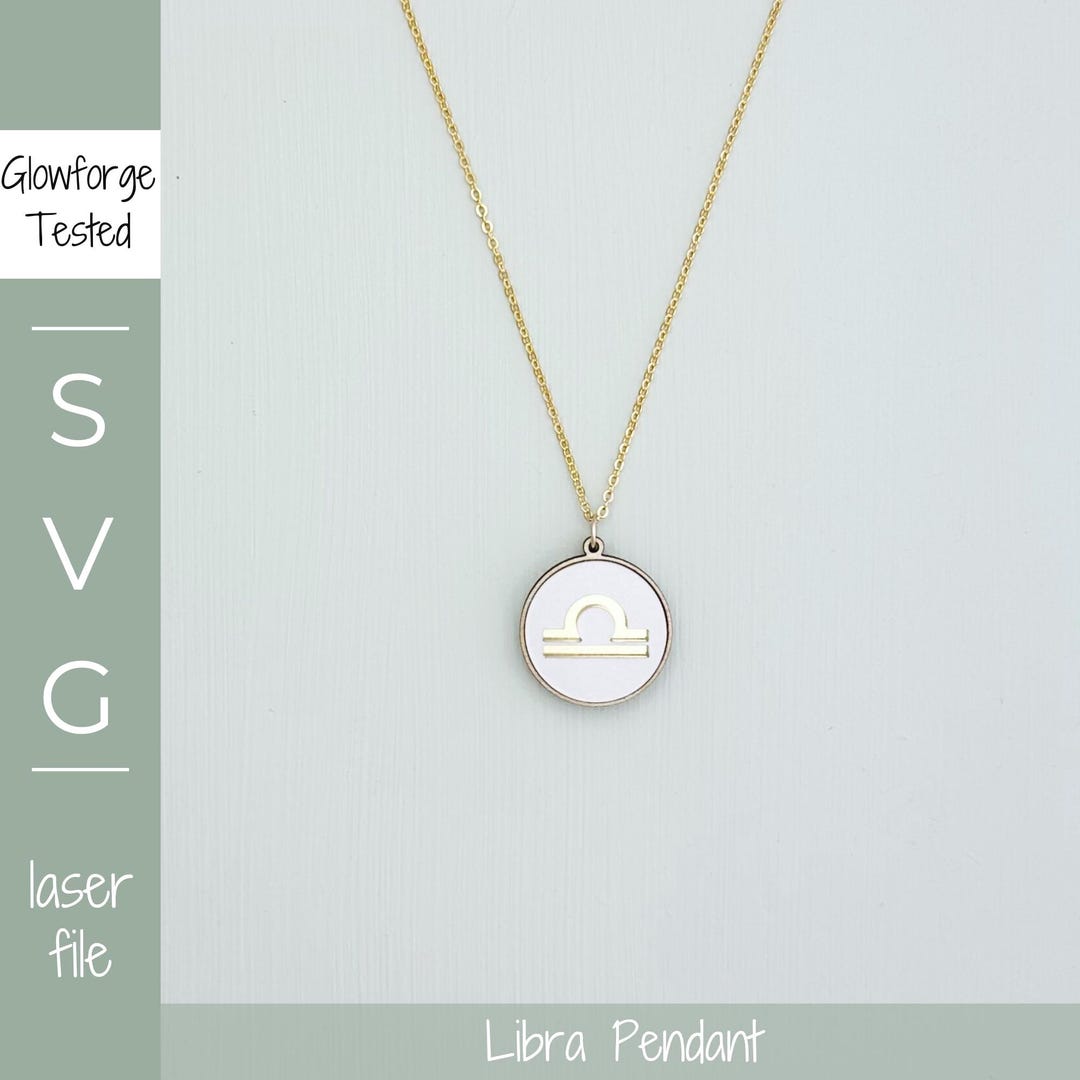 Libra Zodiac Pendant SVG: Laser Cut File, Inlay Design - Etsy