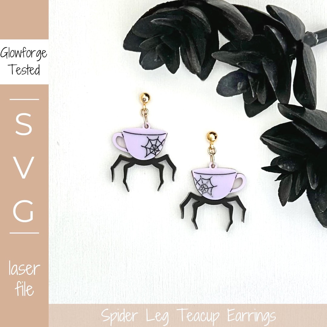 SVG File | Spider Leg Teacup Earrings Halloween Spooky Gothic Fall ...
