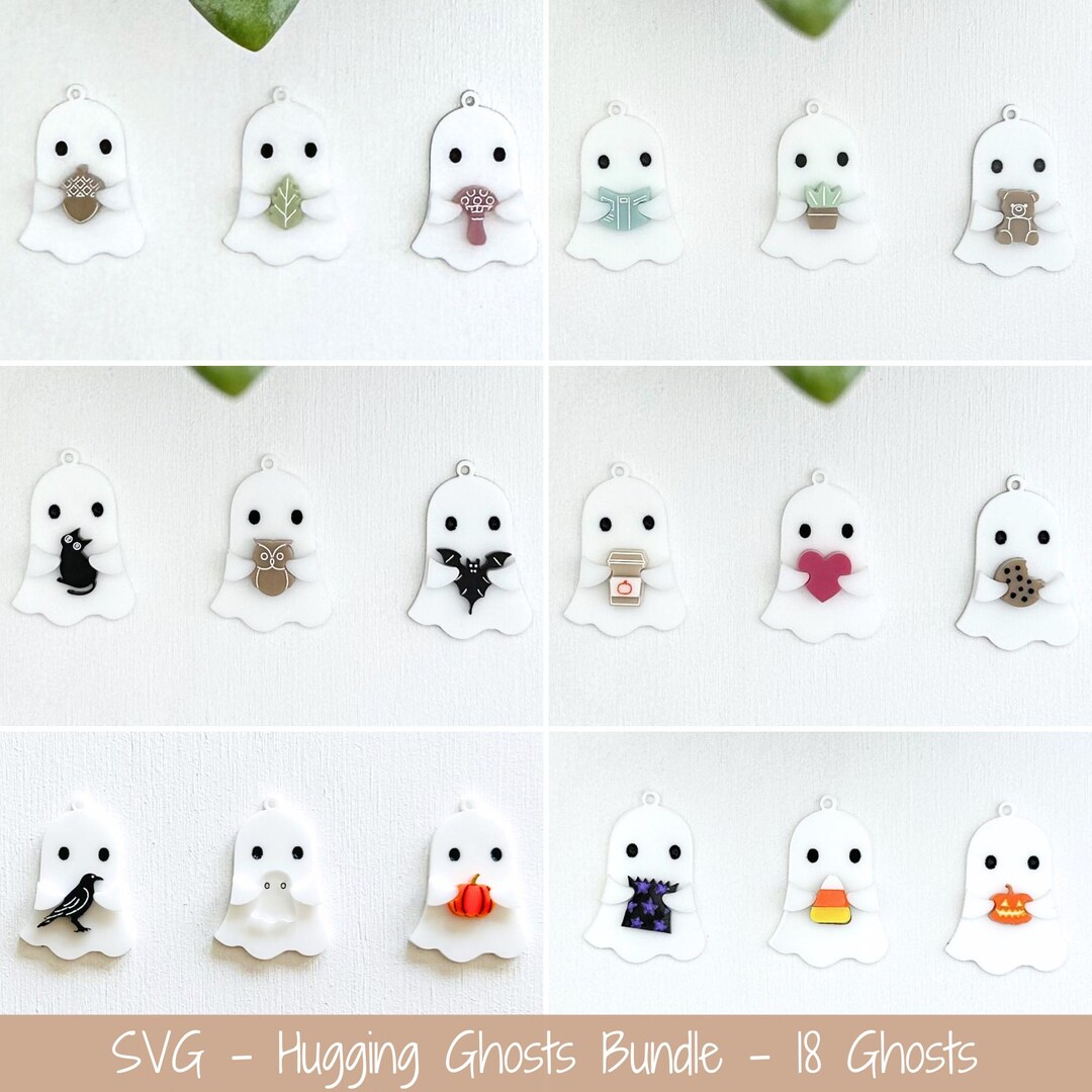 Hugging Ghost Pendants/ornaments: Laser Cut SVG File Bundle - Etsy