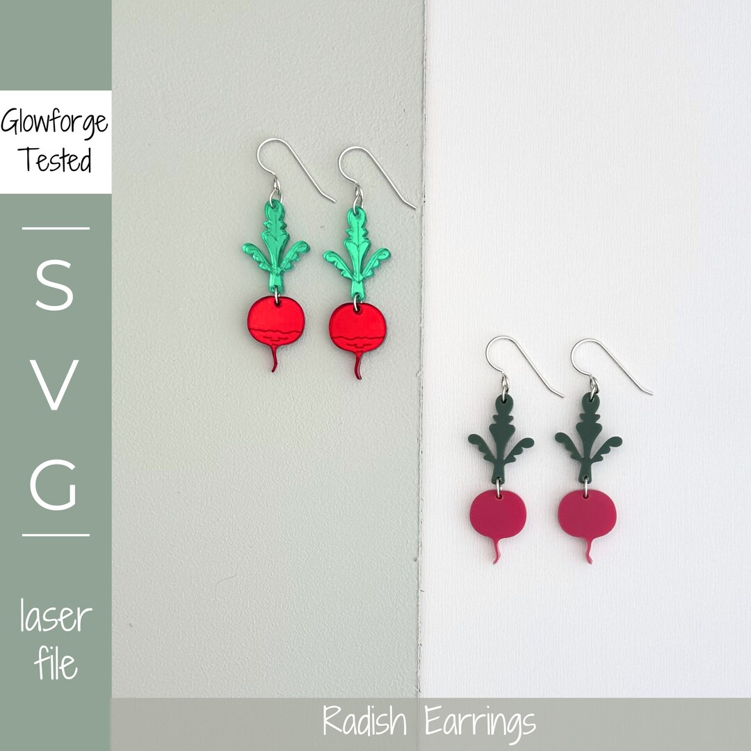 SVG File | Radish Earrings | Two Variations | With Scoring and Without ...