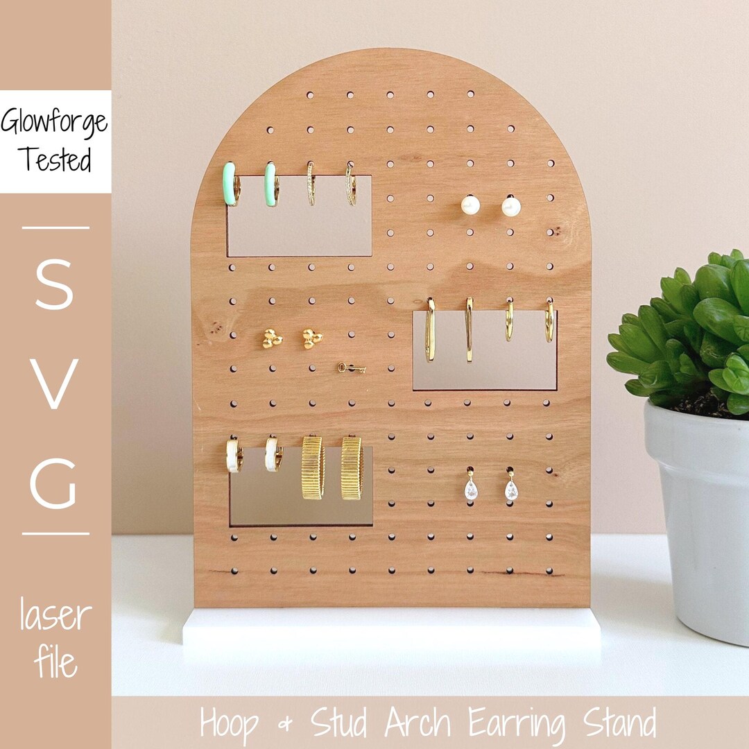 Arch Earring Stand SVG File: Laser Cut Jewelry Display - Etsy
