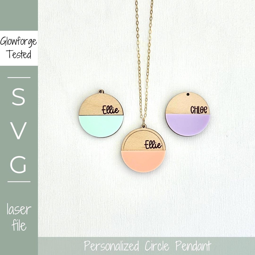 Personalized Circle Pendants SVG File: Multi Style Name Necklace ...